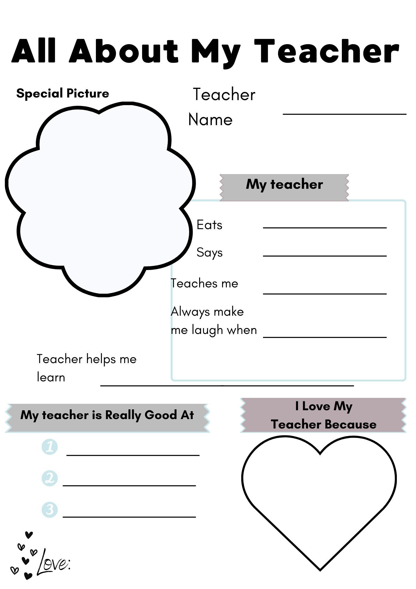 Teacher Appreciation Printable - Etsy