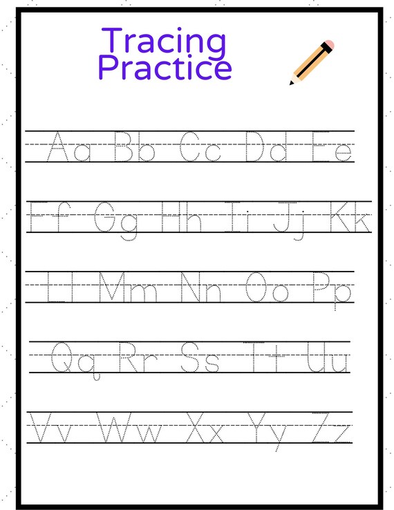 Alphabet Tracing Preschool Learning A to Z Alphabet - Etsy