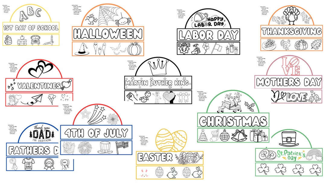 12 Individual Yearly Hats, Printable Hat, Kindergarten, Primary Grades ...