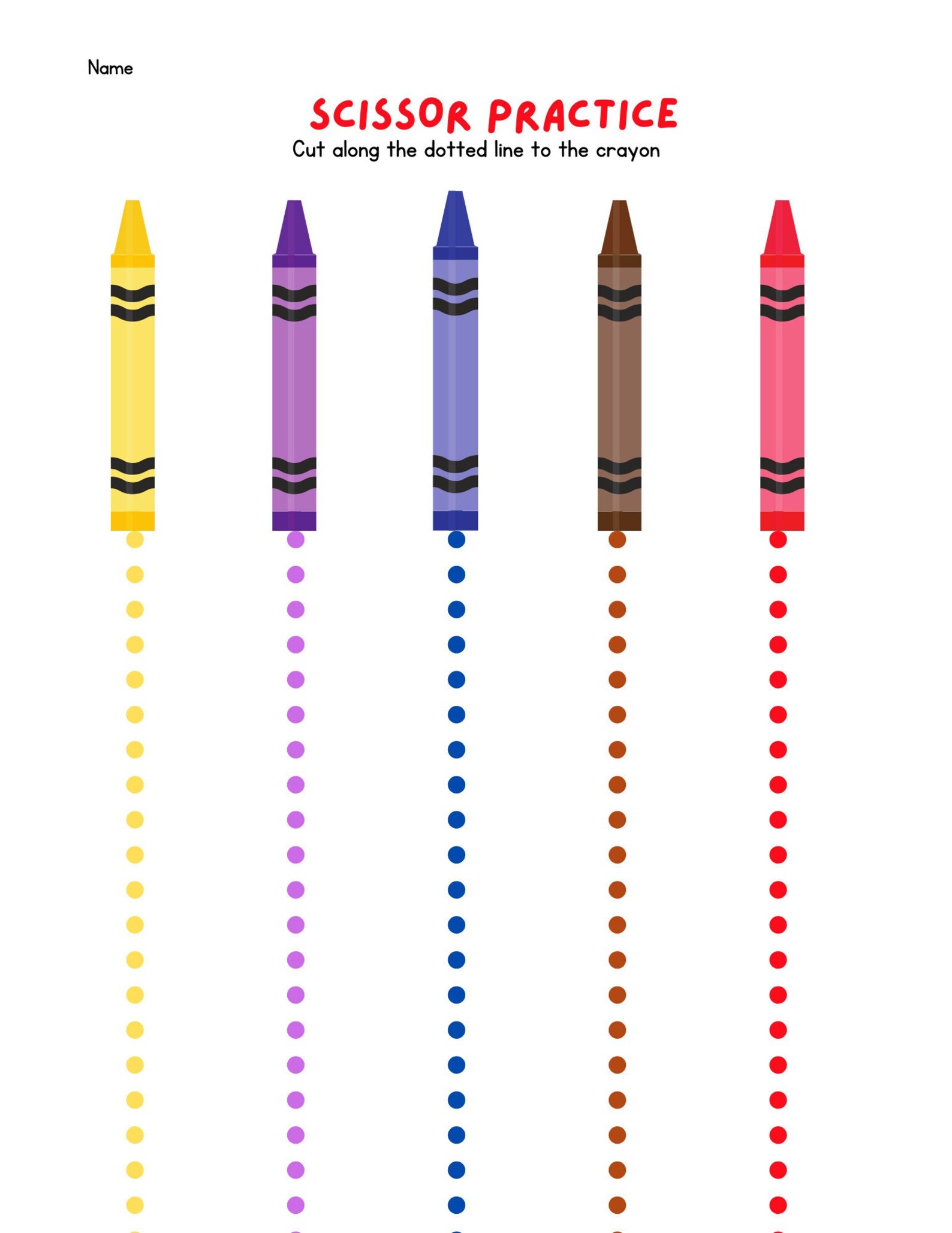 Scissor Practice Worksheet, Practice Cutting Elementary, Cutting ...