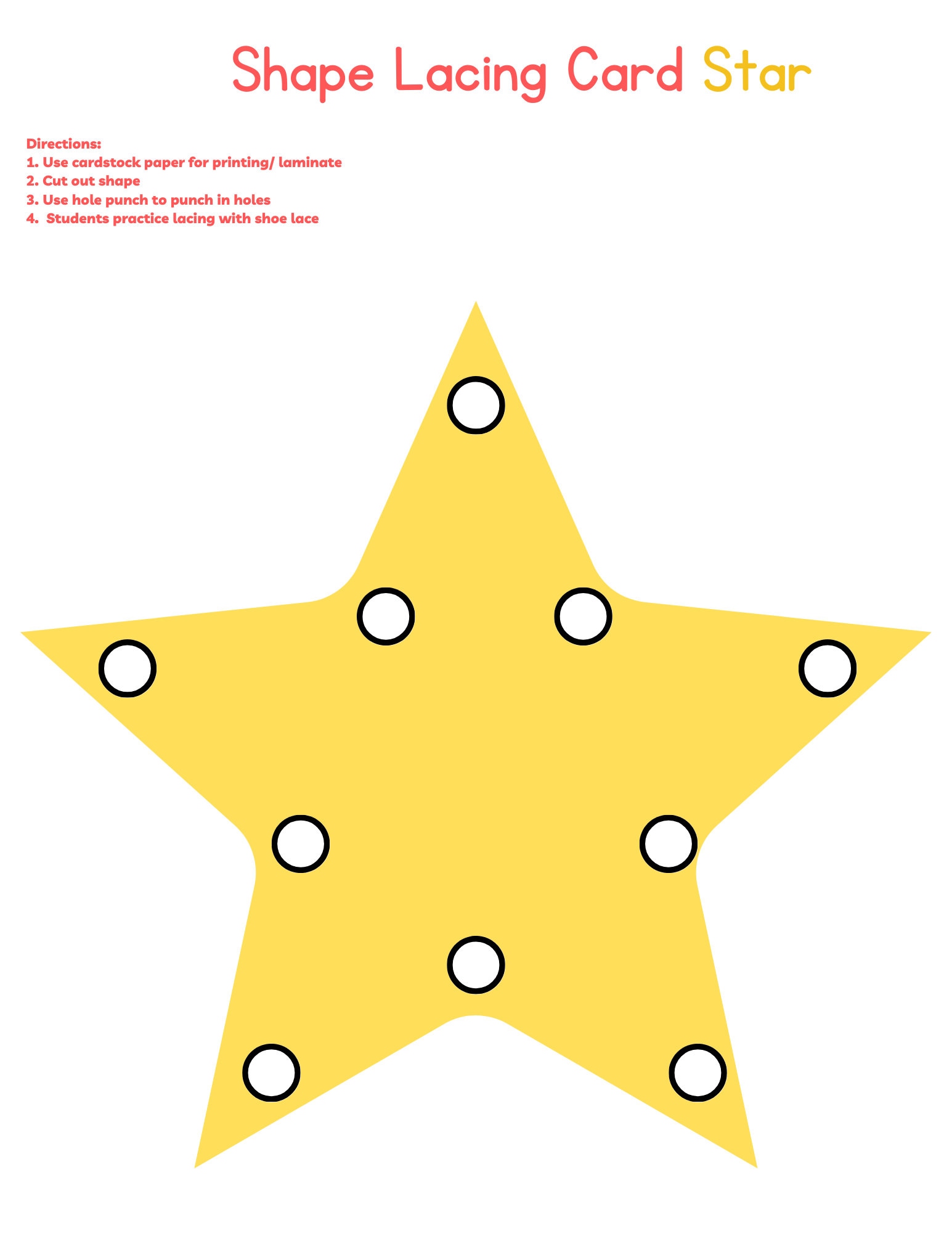 Shape Lacing Cards / Shape Lessons / Shape Activities / Kindergarten ...