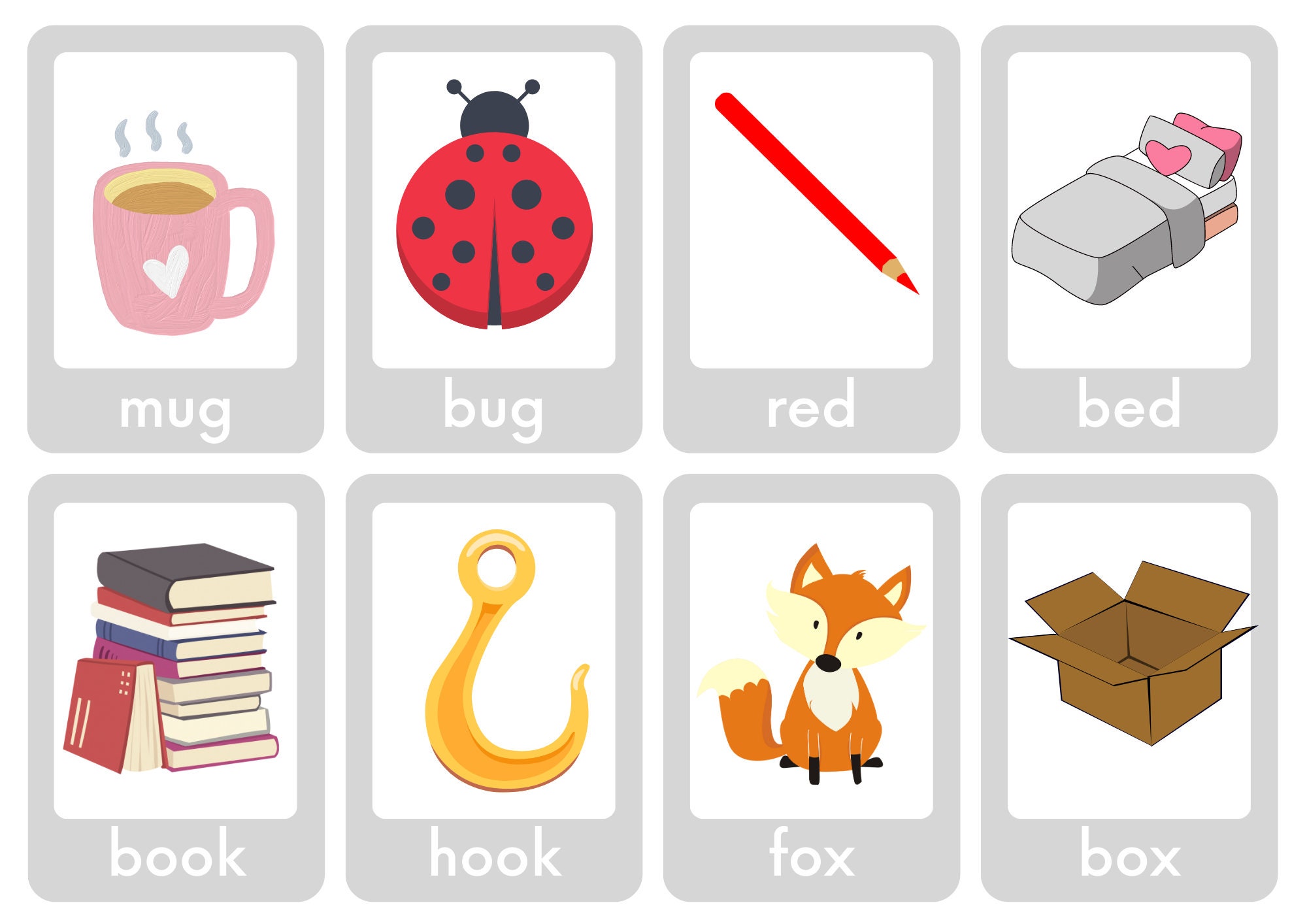 Rhyming Matching Words / Rhyming Cards / Matching Game / Preschool ...