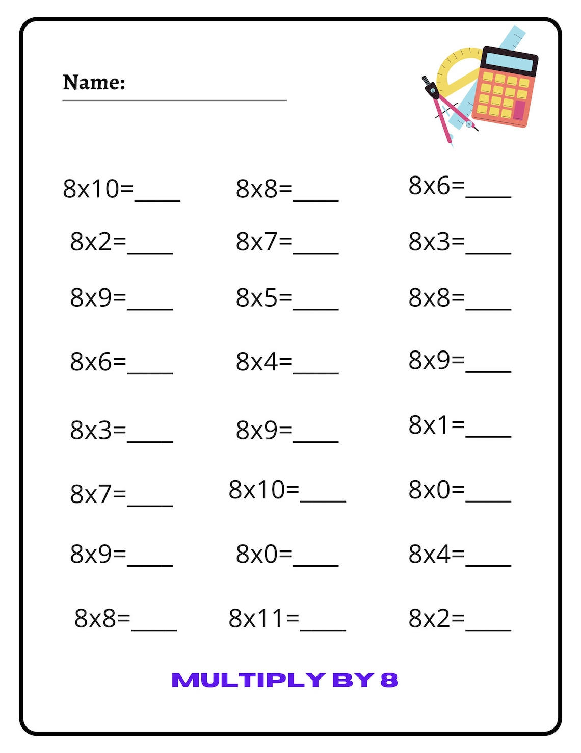 Multiplication Worksheets 1-12 , Multiply Pages, 12 Math Pages ...