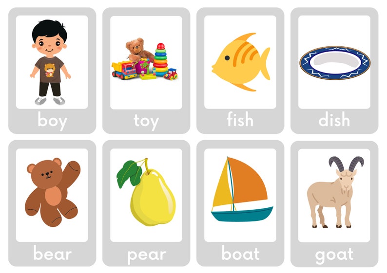 Rhyming Matching Words / Rhyming Cards / Matching Game / Preschool ...