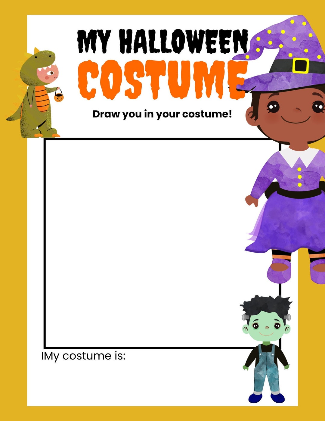 Draw You Halloween Costume, Childcare, Elementary, Daycare - Etsy