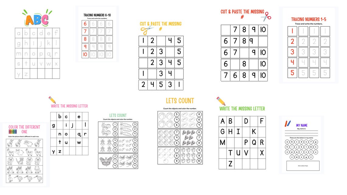 Preschool Printables Pack, Pre K, Digitial Download - Etsy