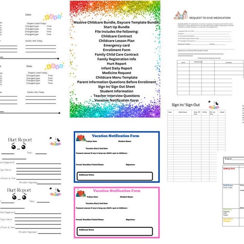 Massive Childcare Bundle Daycare Template Bundle Start up - Etsy