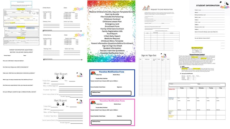 Massive Childcare Bundle, Daycare Template Bundle, Start up Bundle - Etsy