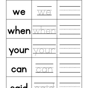100 Printable Fry Hundred Sight Words, Kindergarten Sight Word, First ...
