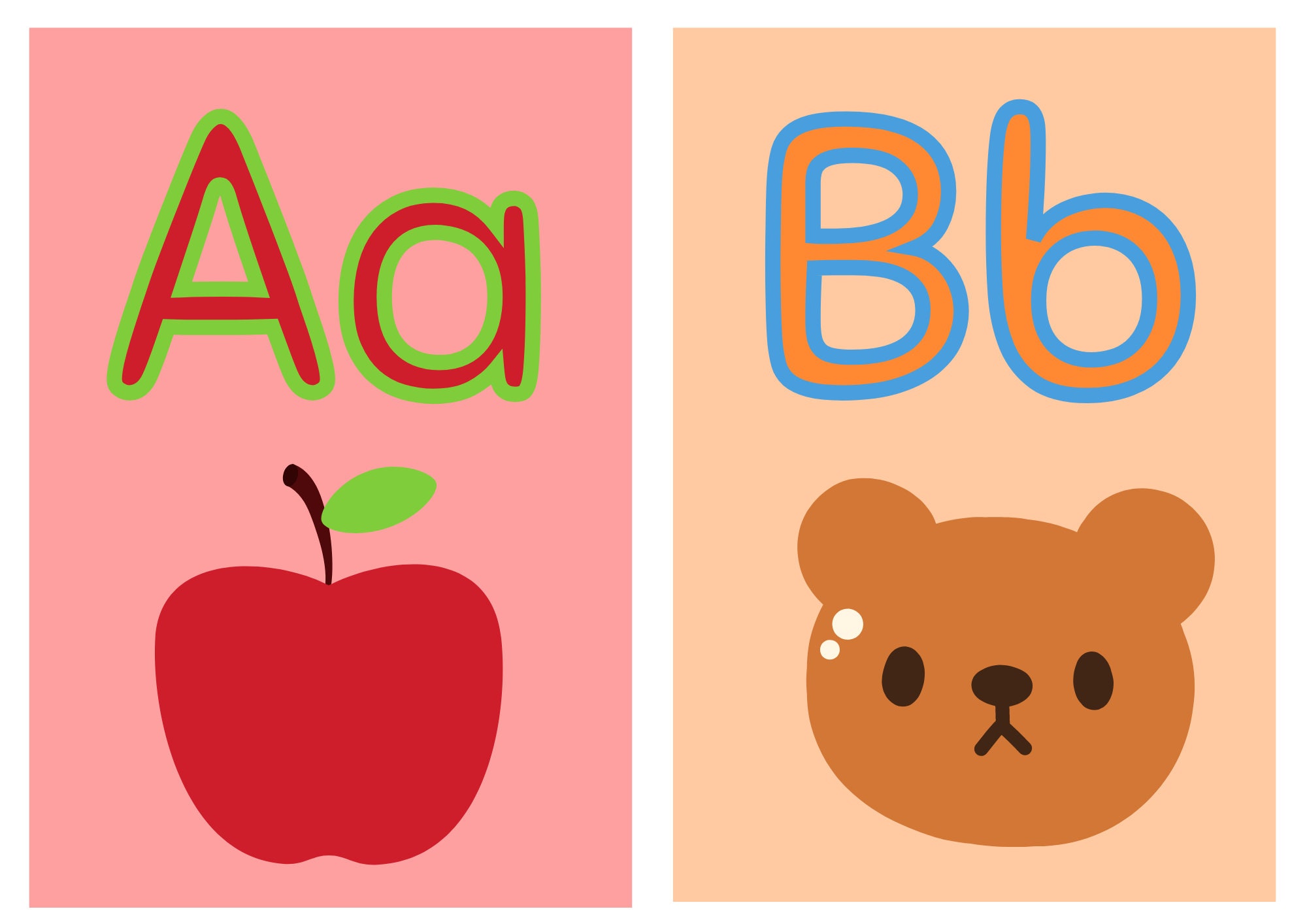 Alphabet Flash Cards, ABC Flash Cards, Abc Worksheet, ABC Practice, A-Z ...