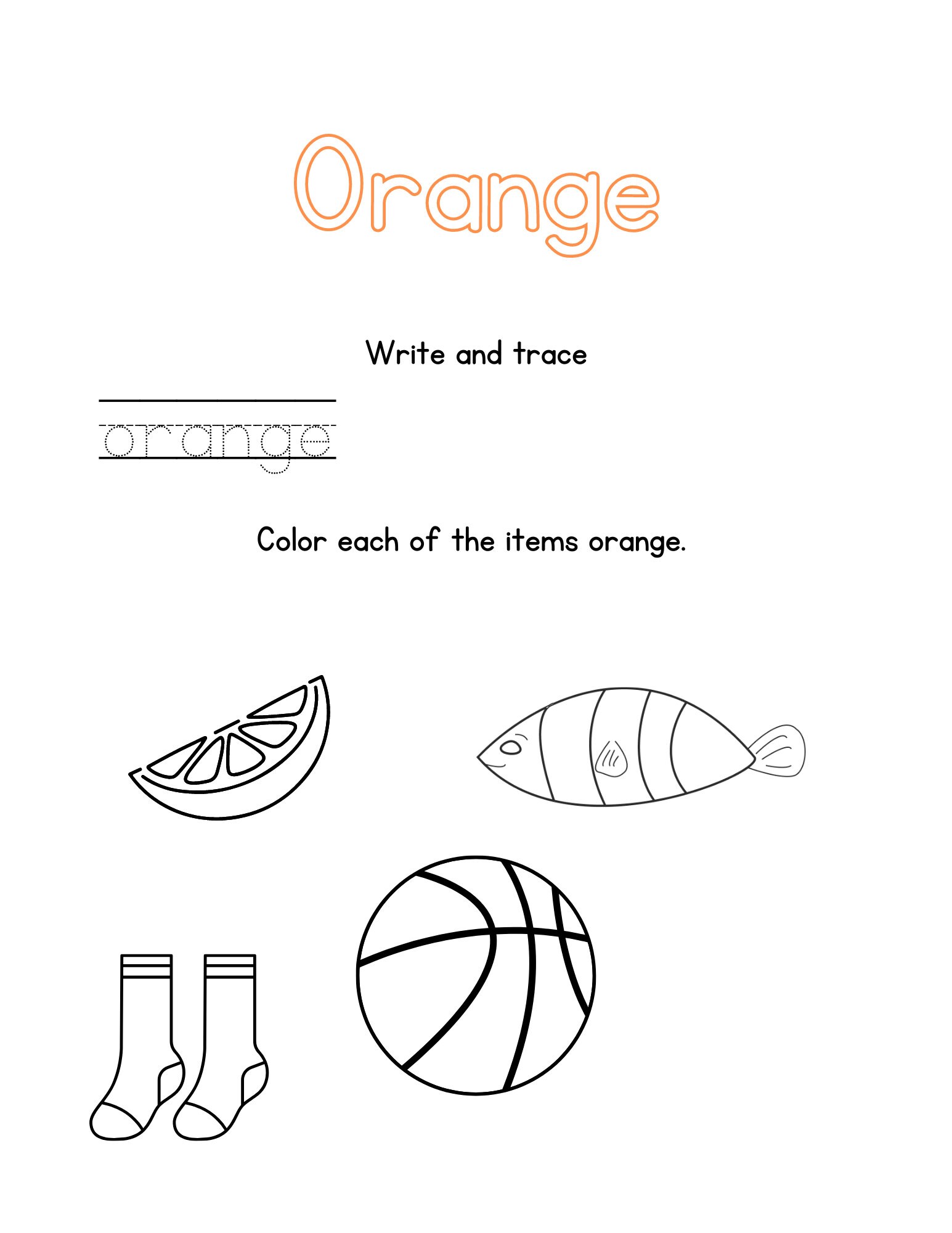 Color Worksheet, Learning School Worksheet, Printable Kindergarten ...
