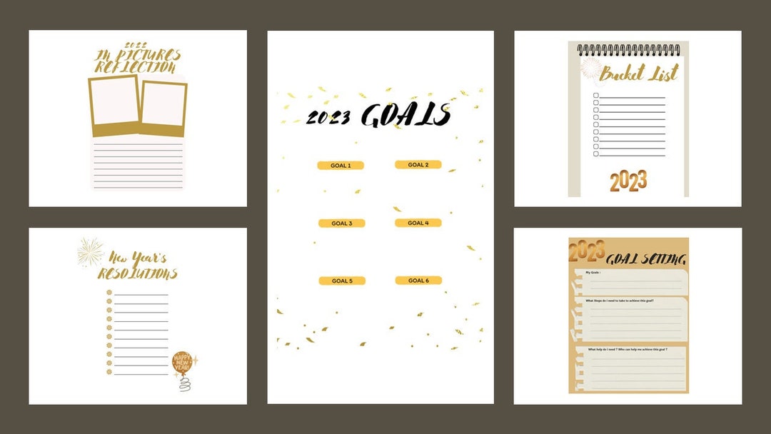 New Years 2023, Goal Setting/ Reflection, Printable New Years ...