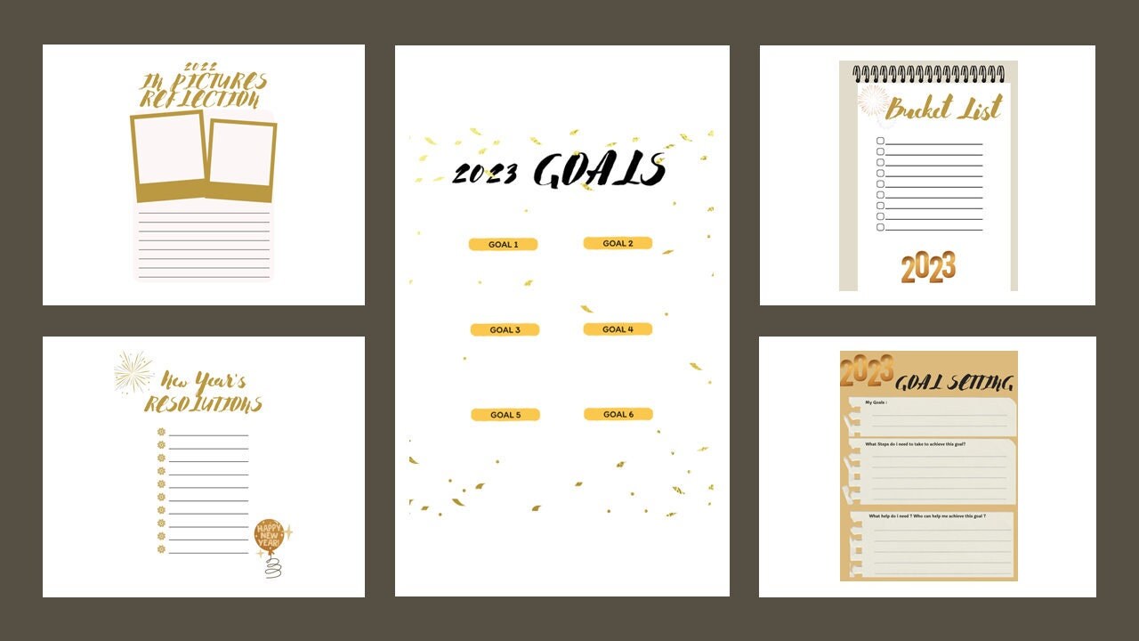 New Years 2023, Goal Setting/ Reflection, Printable New Years ...