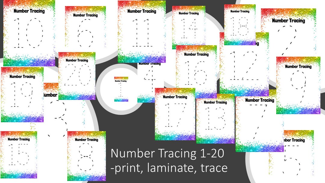 Number Trace 1-20, Elementary, Preschool, Worksheet, Printable ...
