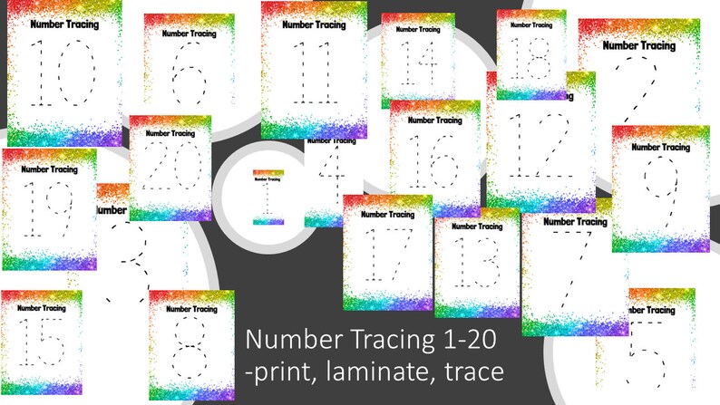 Number Trace 1-20, Elementary, Preschool, Worksheet, Printable ...