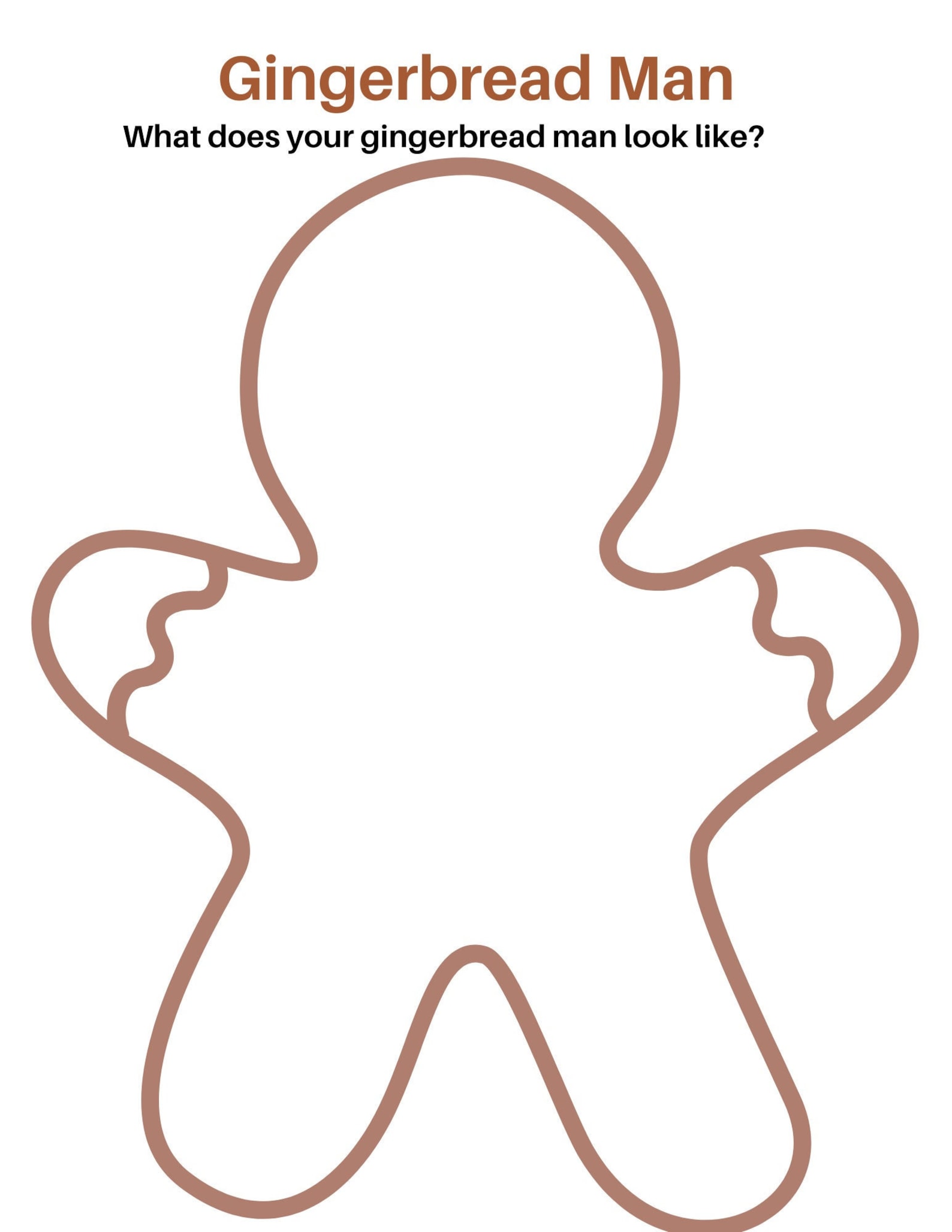 Gingerbread Man Template; Christmas Art; Gingerbread Cookie, Christmas ...