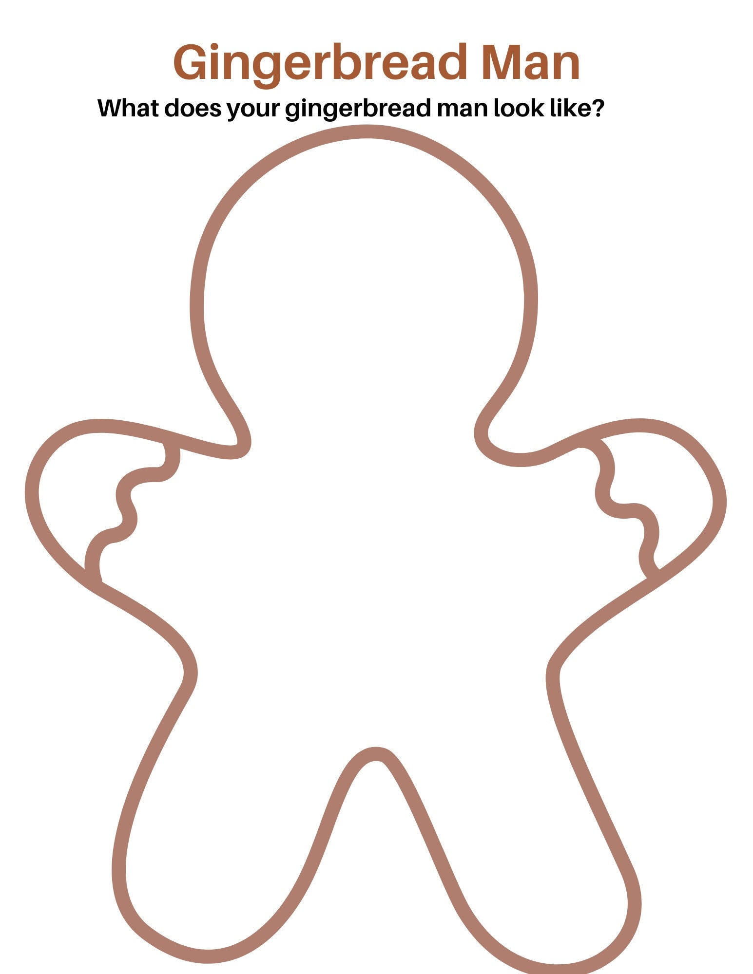 Gingerbread Man Template; Christmas Art; Gingerbread Cookie, Christmas ...
