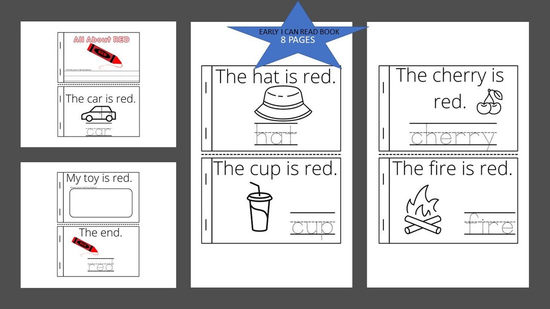 Early Reading Book / the Color Red Book / Daycare Reading / Level A ...