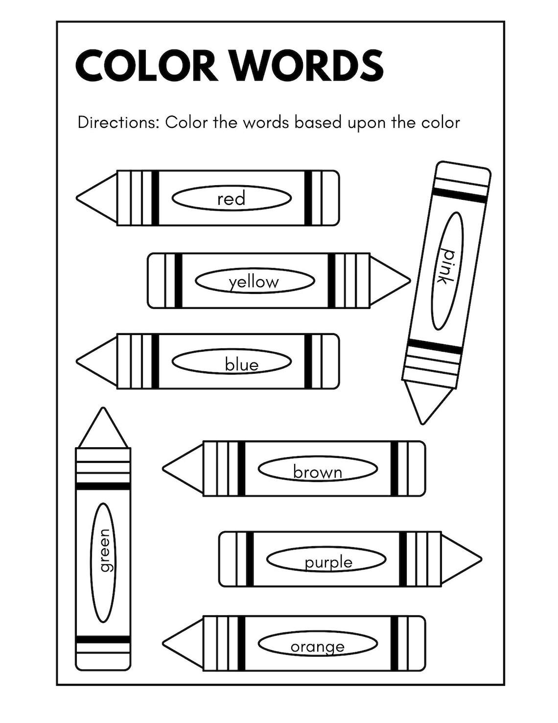 Color Words, Identify Color Words, Color Worksheet, Preschool Colors ...