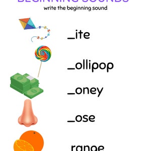 Beginning Sounds Worksheets, A-Z Sounds, Kindergarten, Preschool ...
