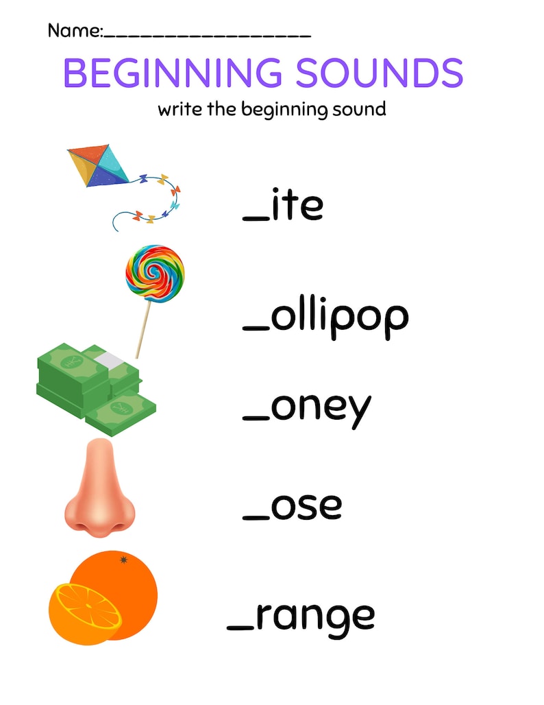 Beginning Sounds Worksheets, A-Z Sounds, Kindergarten, Preschool ...