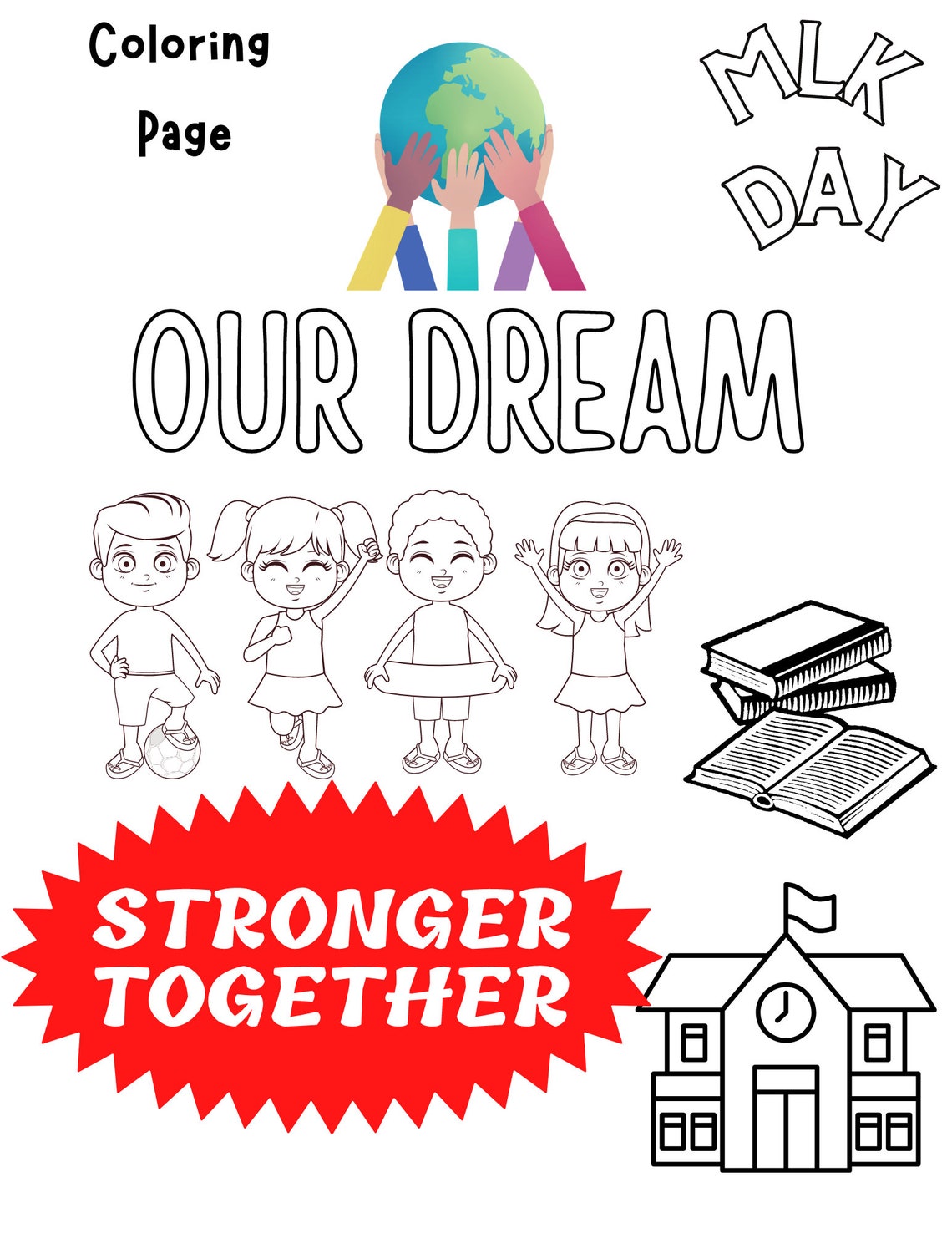 3 Coloring and Writing Martin Luther King Pages / Daycare Pages ...