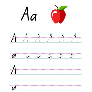 A - Z Handwriting Practice, Homeschool Learning, Elementary Writing ...