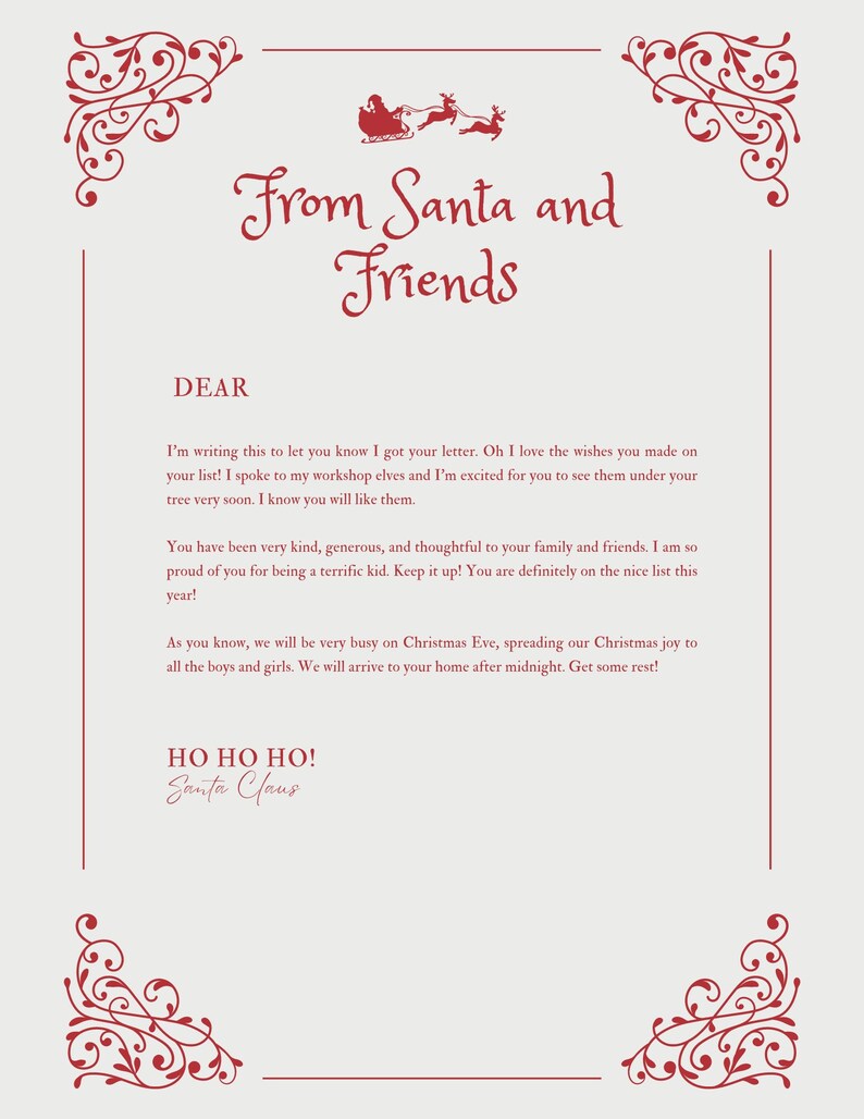 2 Self Personlized Official Letter From Santa | Santas Nice List ...