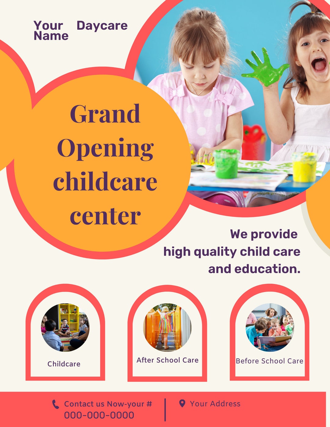 Editable Flyer Child Care Flyer Template, Baby Sitting, Playtime Theme ...