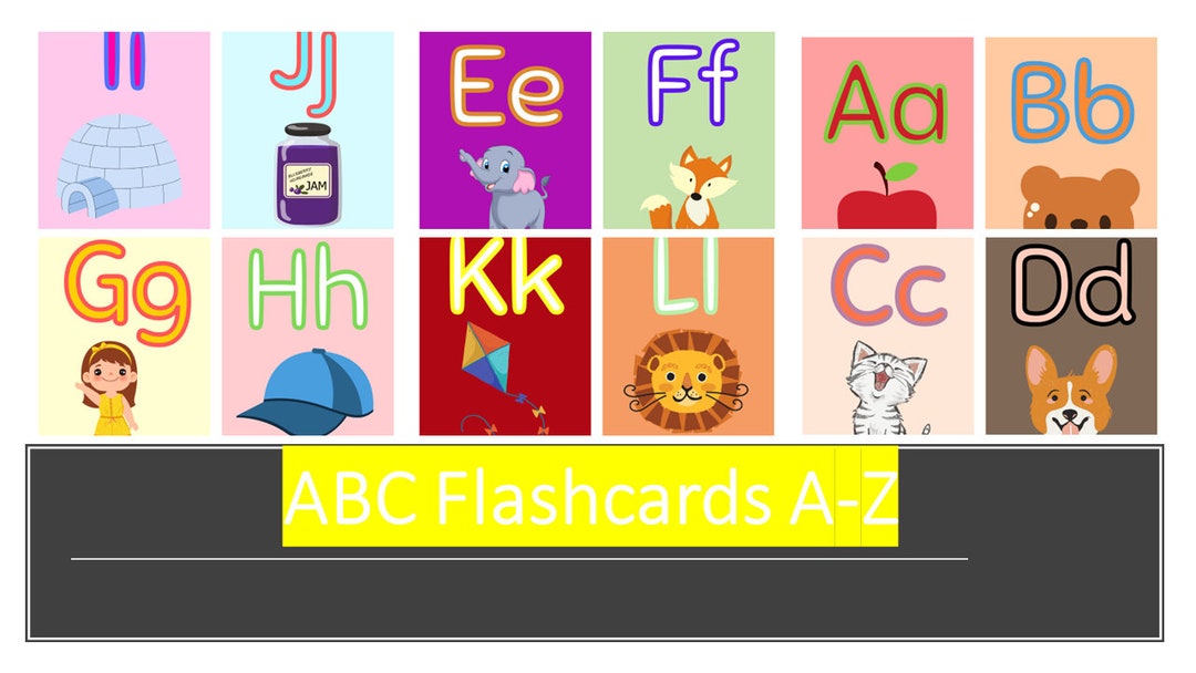 Alphabet Flash Cards, ABC Flash Cards, Abc Worksheet, ABC Practice, A-Z ...