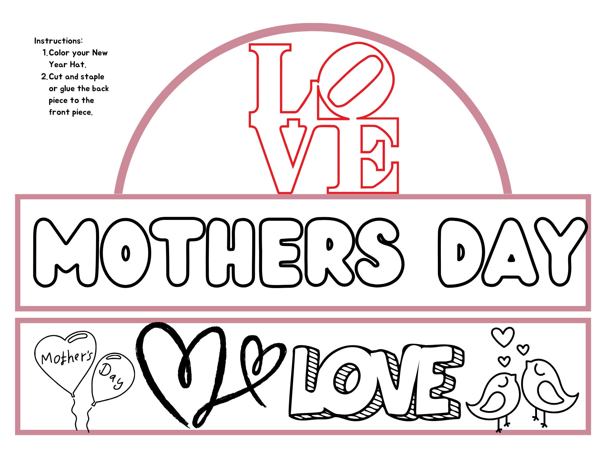12 Individual Yearly Hats, Printable Hat, Kindergarten, Primary Grades ...