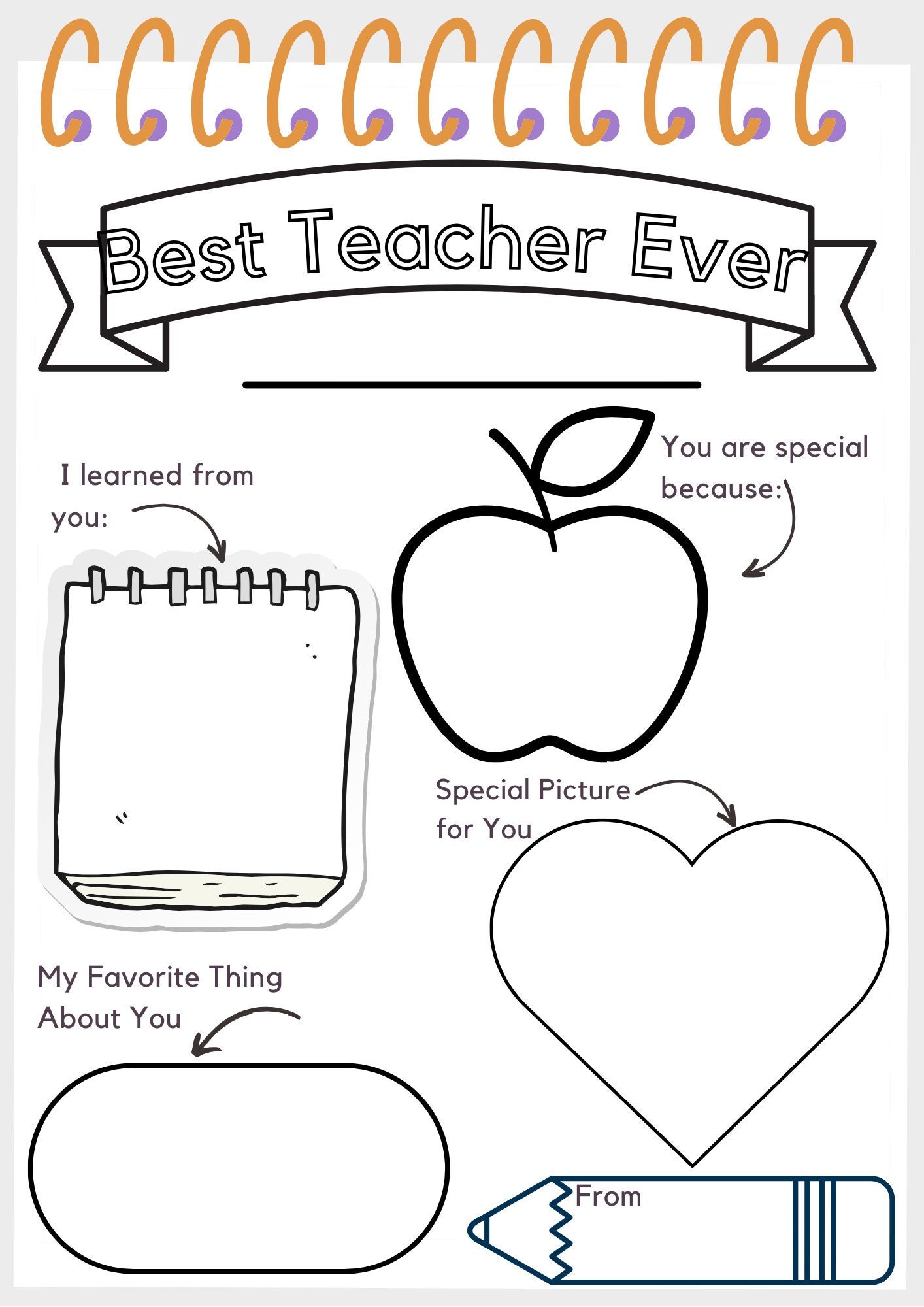 Teacher Appreciation Printable - Etsy