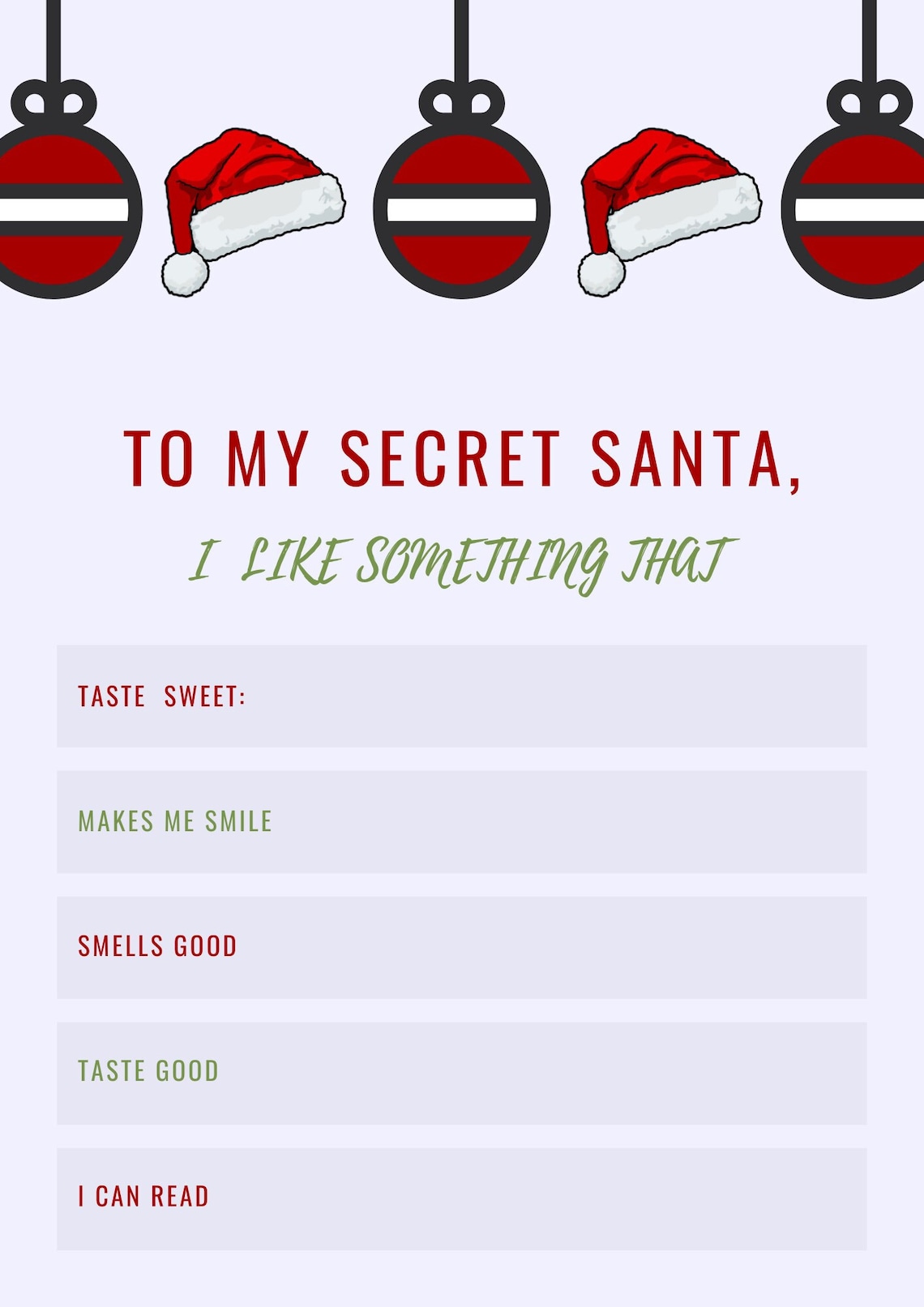 Secret Santa, Santa Questionnaire, Gift Exchange, Secret Santa ...