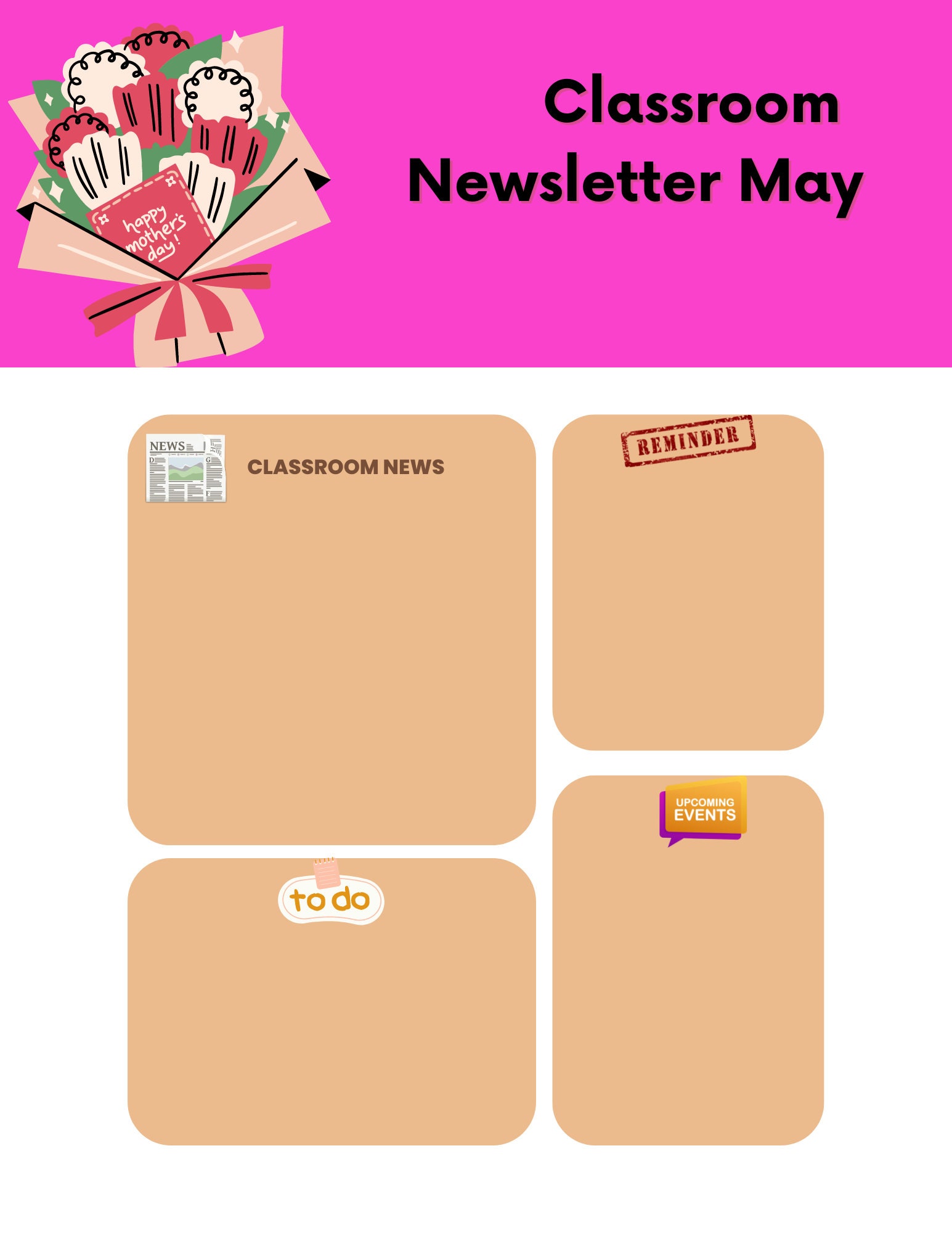 Editable Classroom Newsletter, Monthly Newsletter, Set of 12 Themed ...