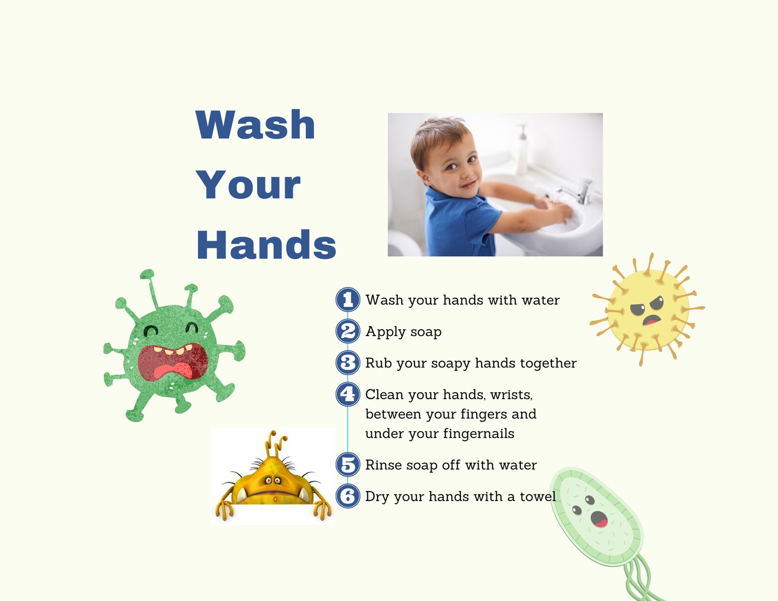Wash Your Hands Poster, Washing Hands Picture, Printable for Daycare ...