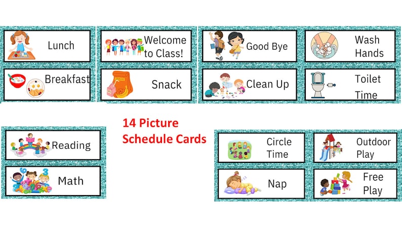 14 Schedule Cards for Classroom, Daycare Picture Schedule, Primary ...