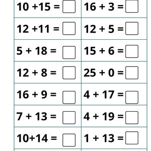4 Printable Missing Addends Worksheets up to 20 / Math Addition ...