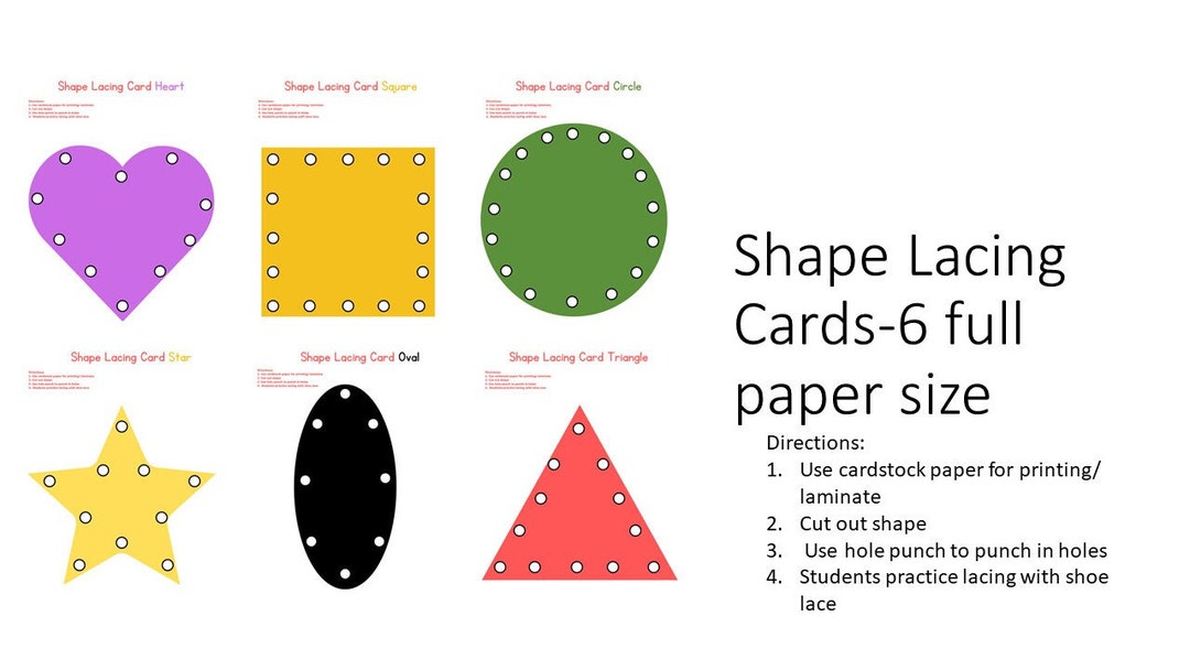 Shape Lacing Cards / Shape Lessons / Shape Activities / Kindergarten ...