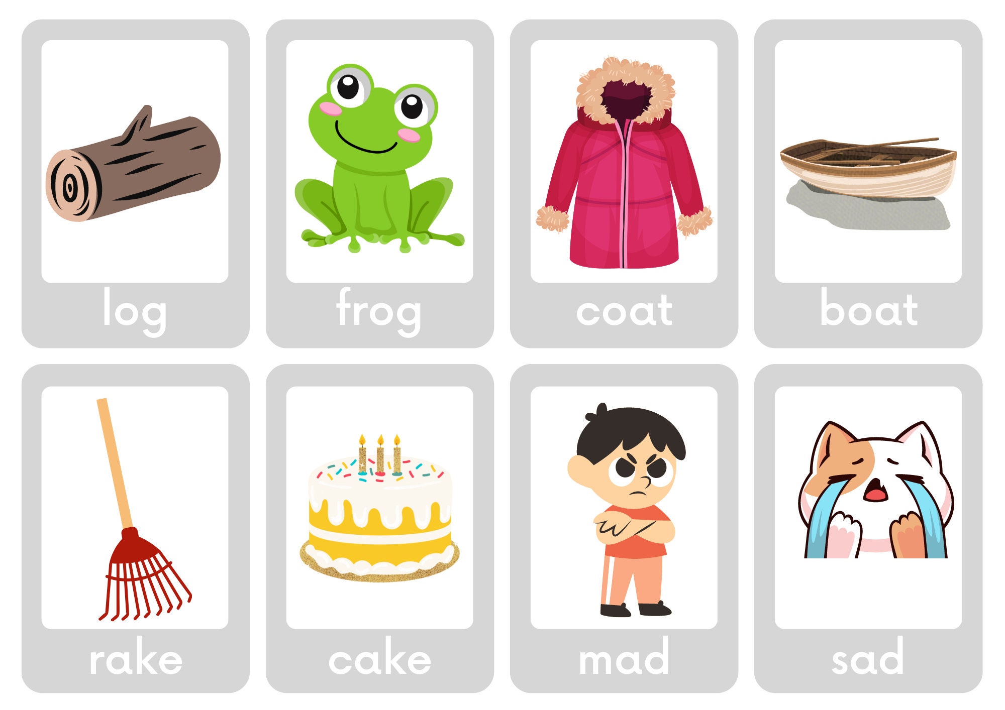 Rhyming Matching Words / Rhyming Cards / Matching Game / Preschool ...