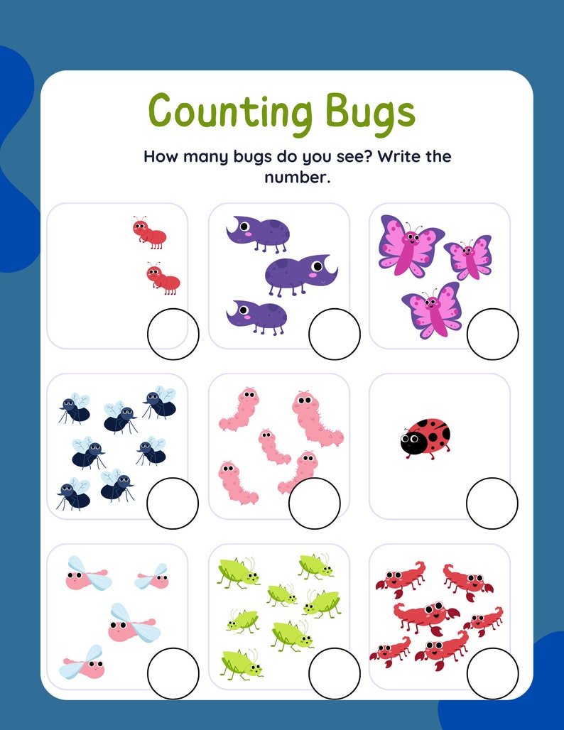 Counting Printables Preschool Math Elementary Math - Etsy