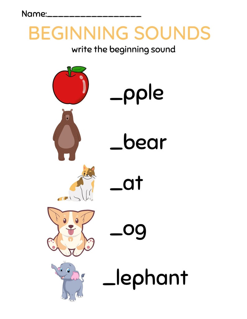 Beginning Sounds Worksheets, A-Z Sounds, Kindergarten, Preschool ...