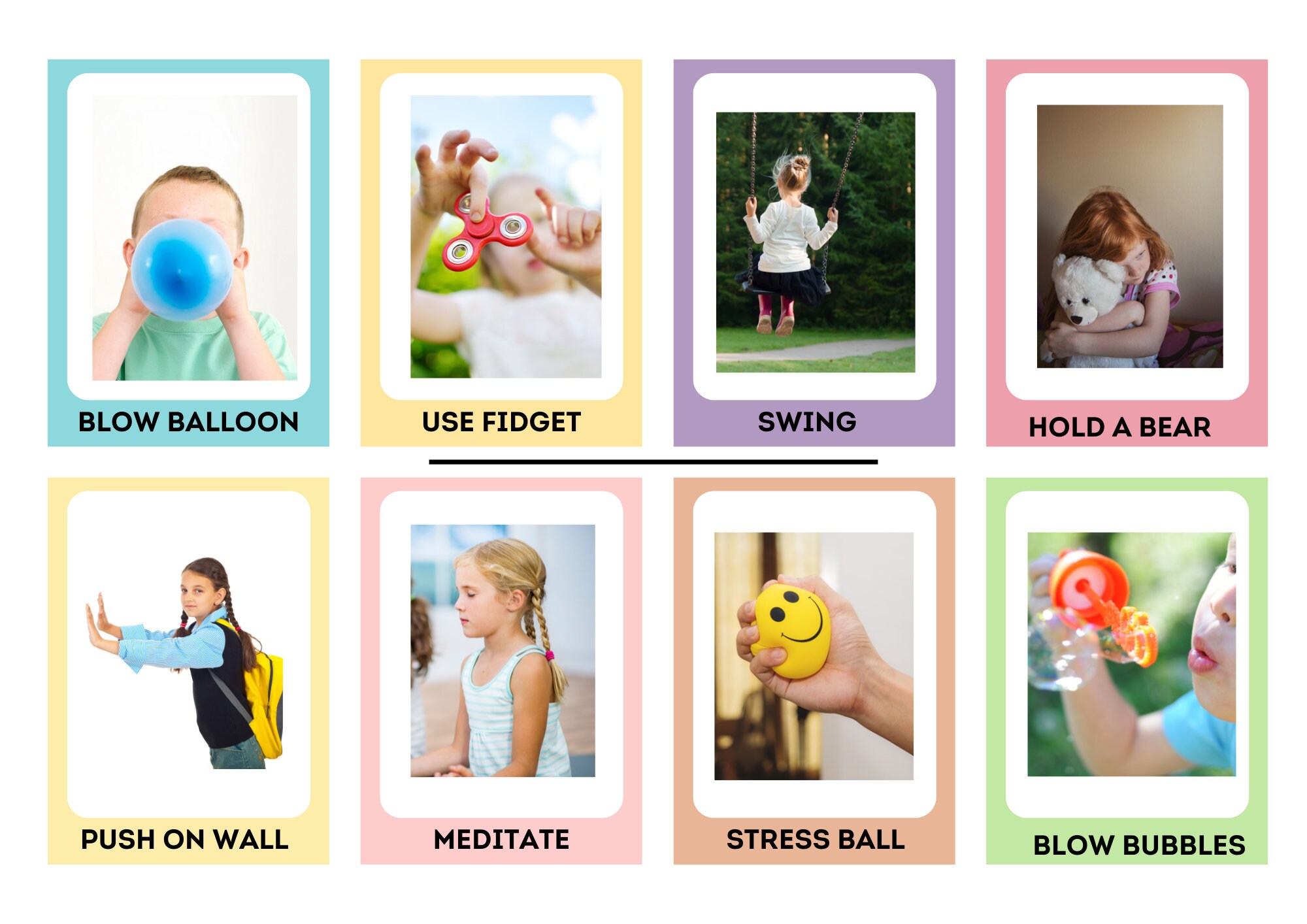 24 Calmer Corner Flash Cards, Techniques, Strategies for Homeschool ...