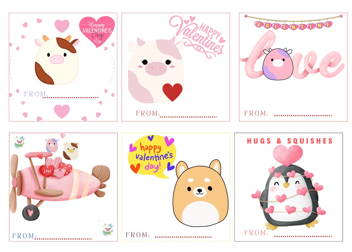 6 Squishmallow Valentine Cards - Squishmallow Valentine Printables ...