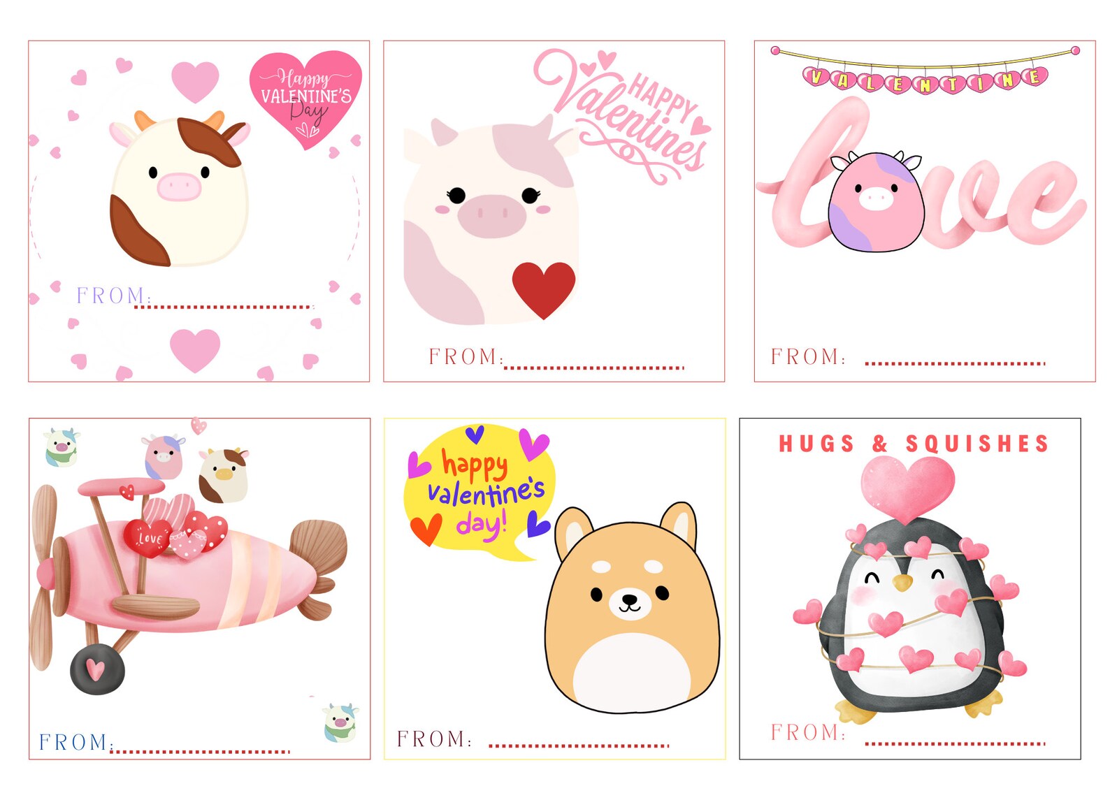 6 Squishmallow Valentine Cards - Squishmallow Valentine Printables ...