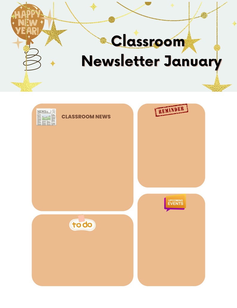 Editable Classroom Newsletter, Monthly Newsletter, Set of 12 Themed ...