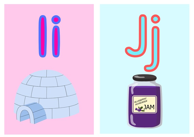 Alphabet Flash Cards, ABC Flash Cards, Abc Worksheet, ABC Practice, A-Z ...