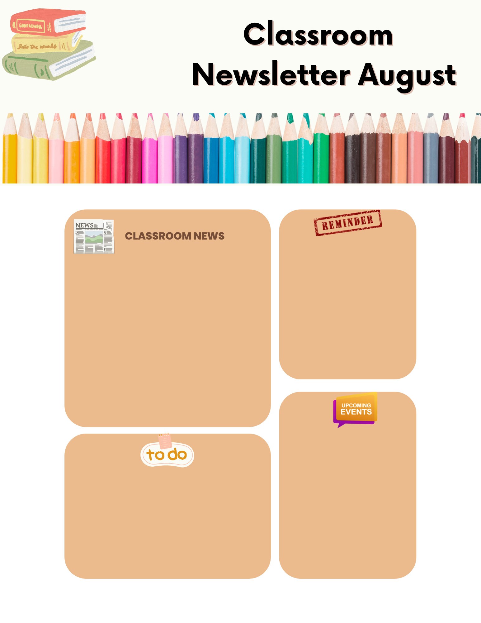 Editable Classroom Newsletter, Monthly Newsletter, Set of 12 Themed ...