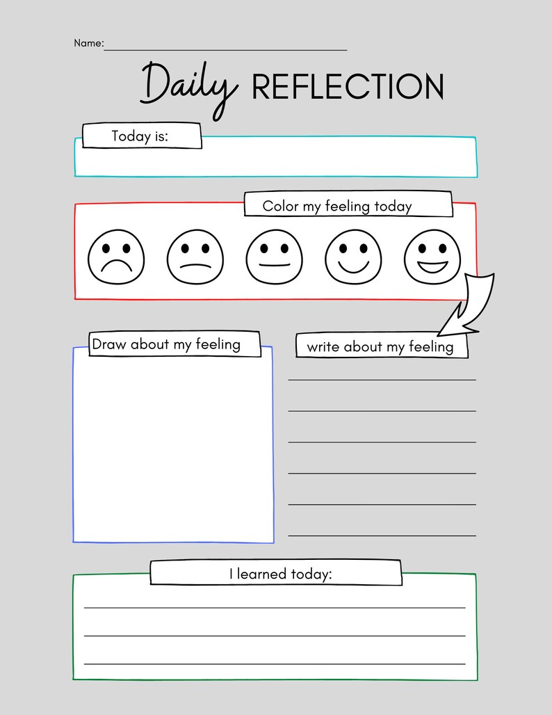 Daily Folder Reflection Template How Was Your Day Behavior - Etsy