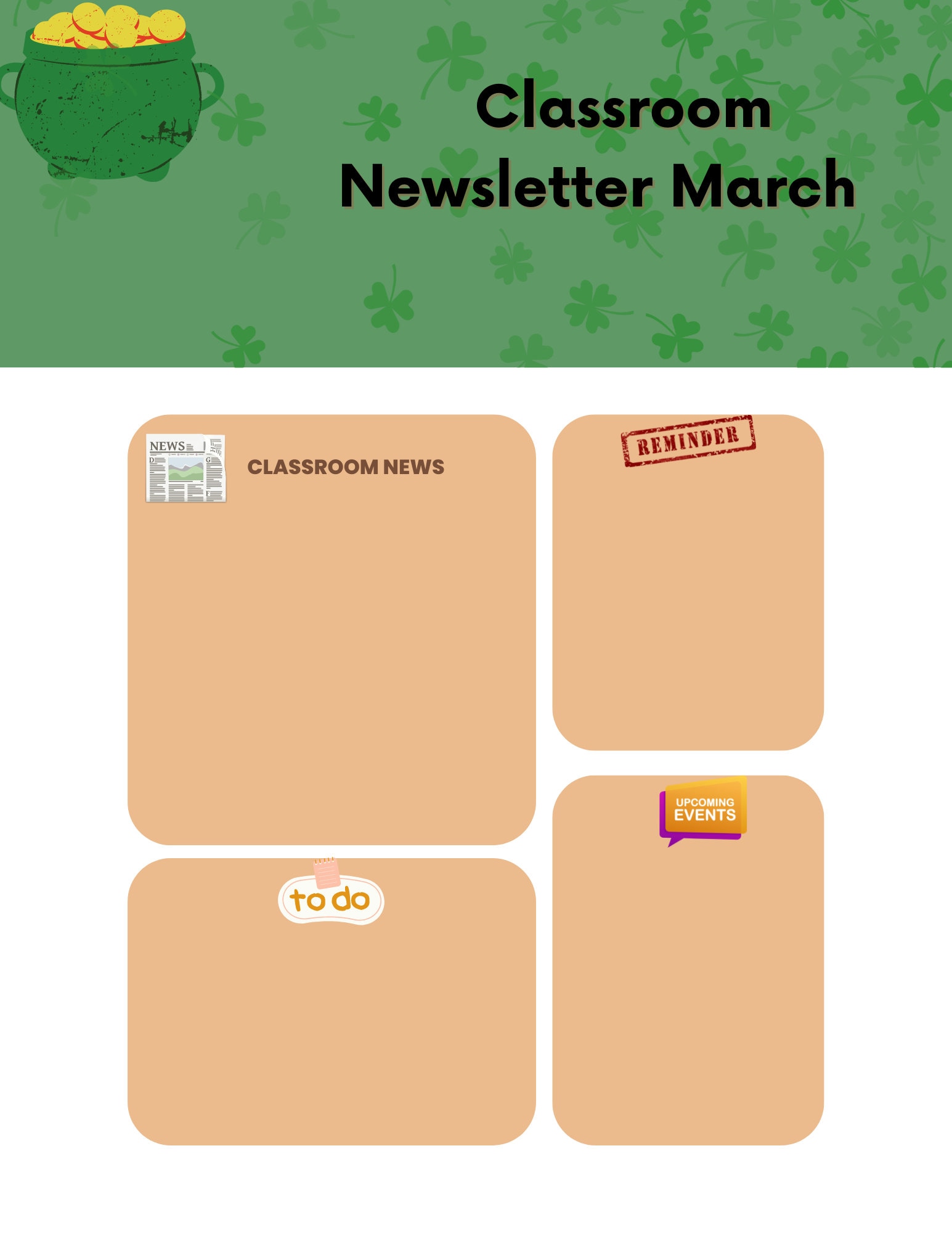 Editable Classroom Newsletter, Monthly Newsletter, Set of 12 Themed ...