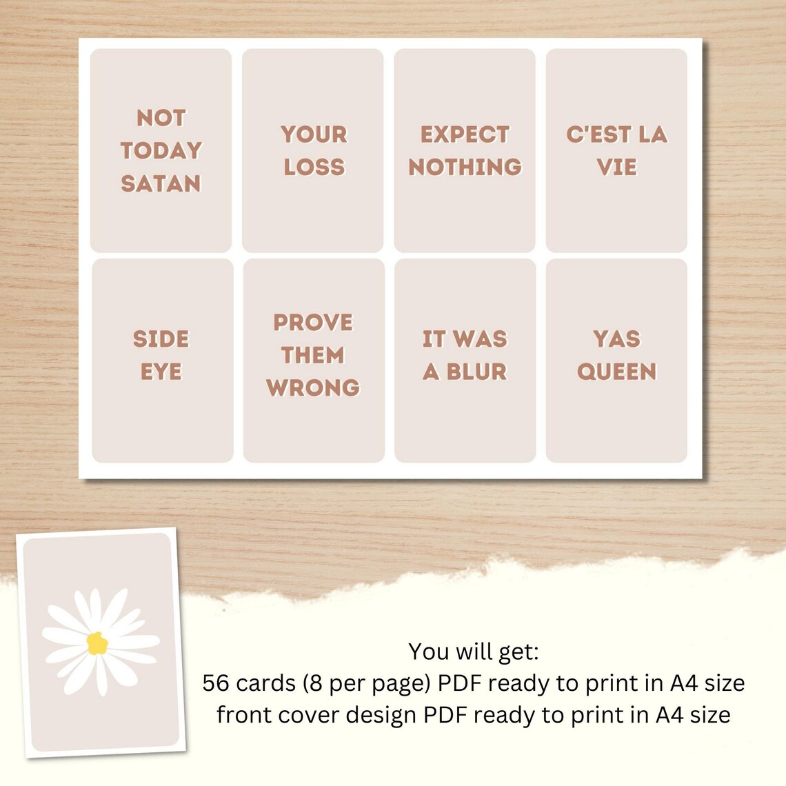 56 Printable Mini Oracle Card Deck, Sassy Oracle Card, Message Oracle ...